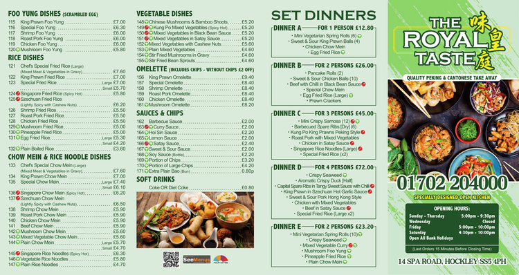 The Royal Taste — SEE MENUS