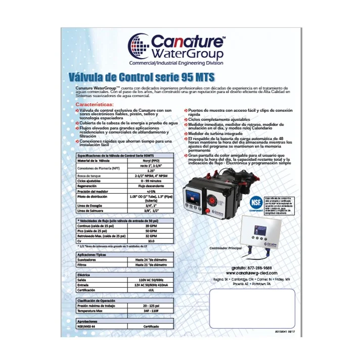 Válvula de control 95 MTS — Canature WaterGroup