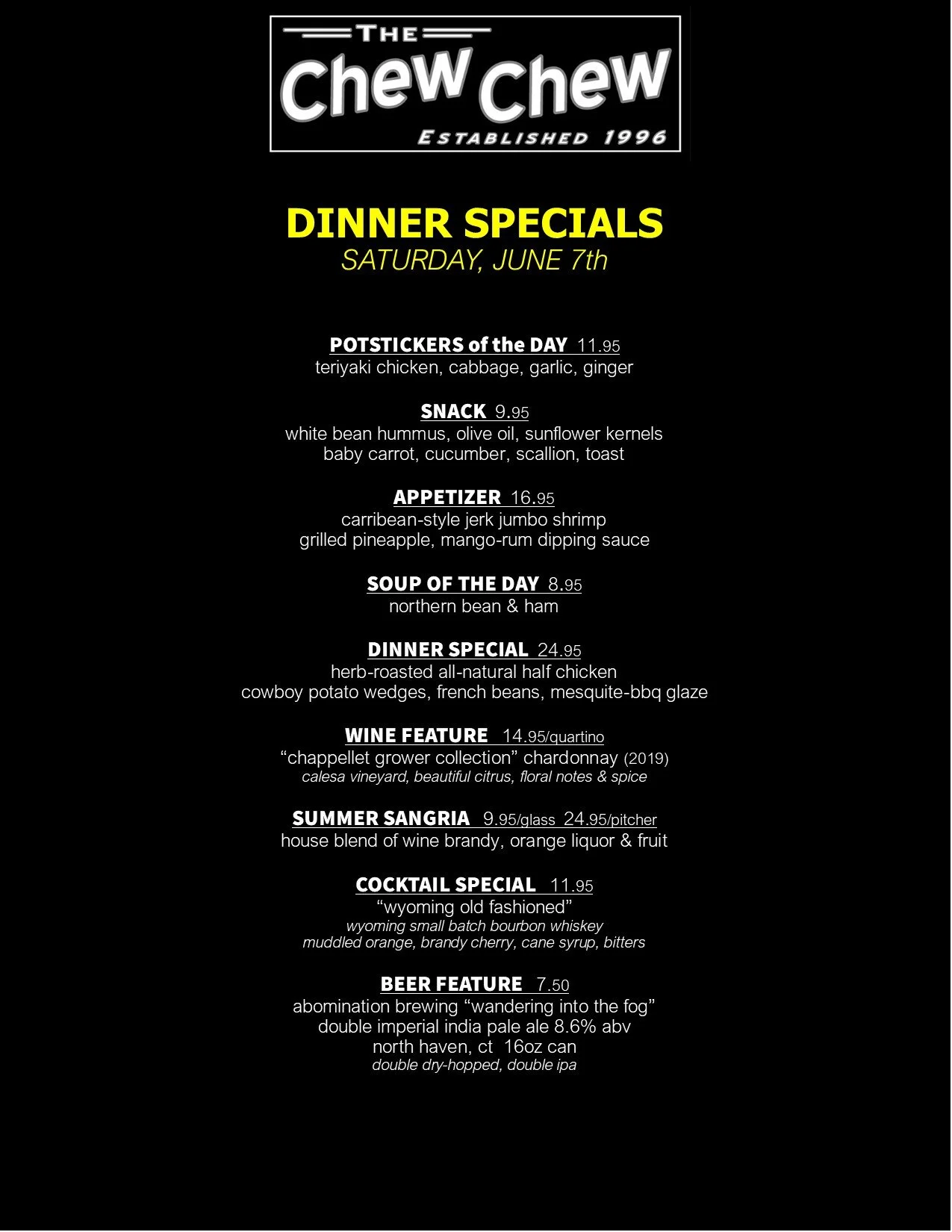 Specials — The Chew Chew