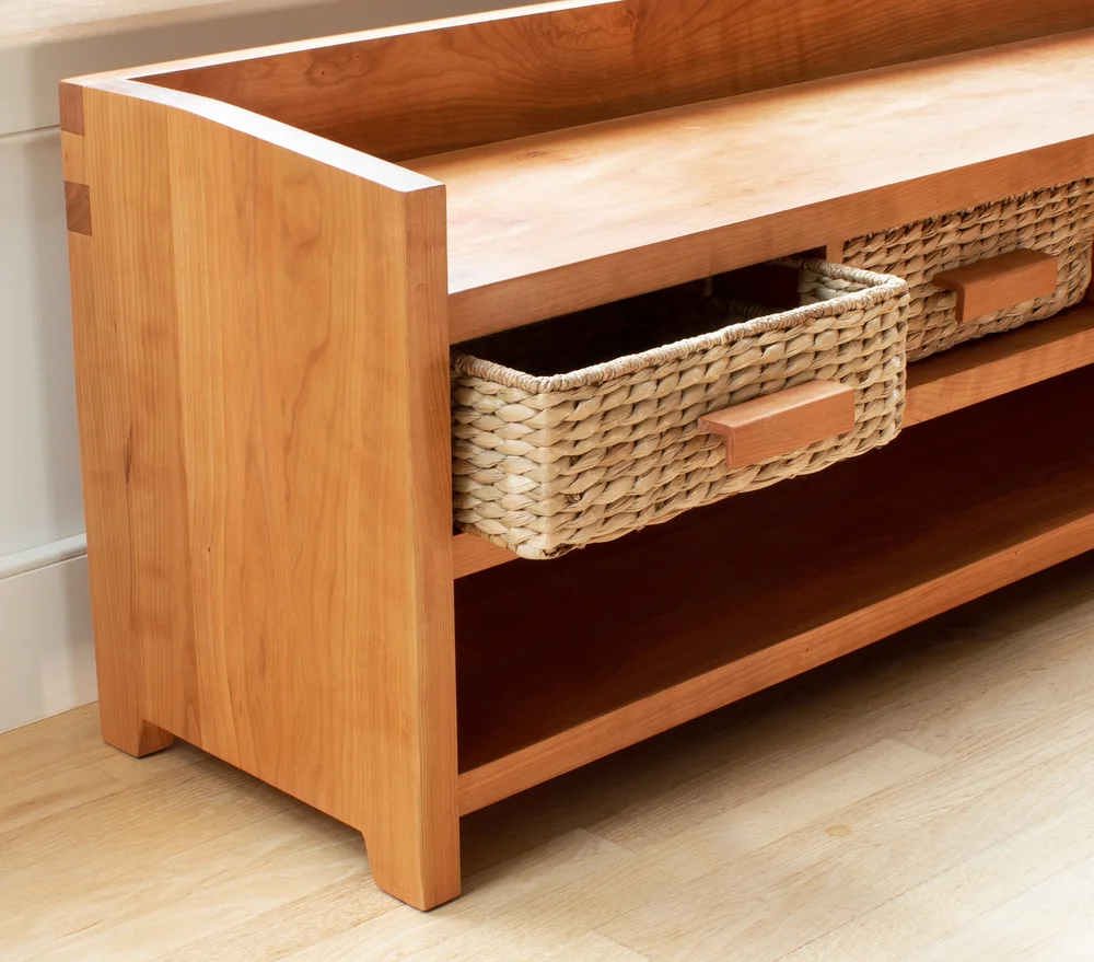 Handcrafted Wood Hall Benches with Storage - Dining Room Bench
