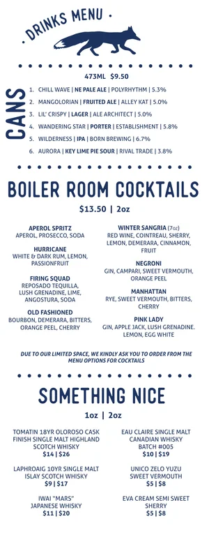 Highlands Menus — FOX BURGER