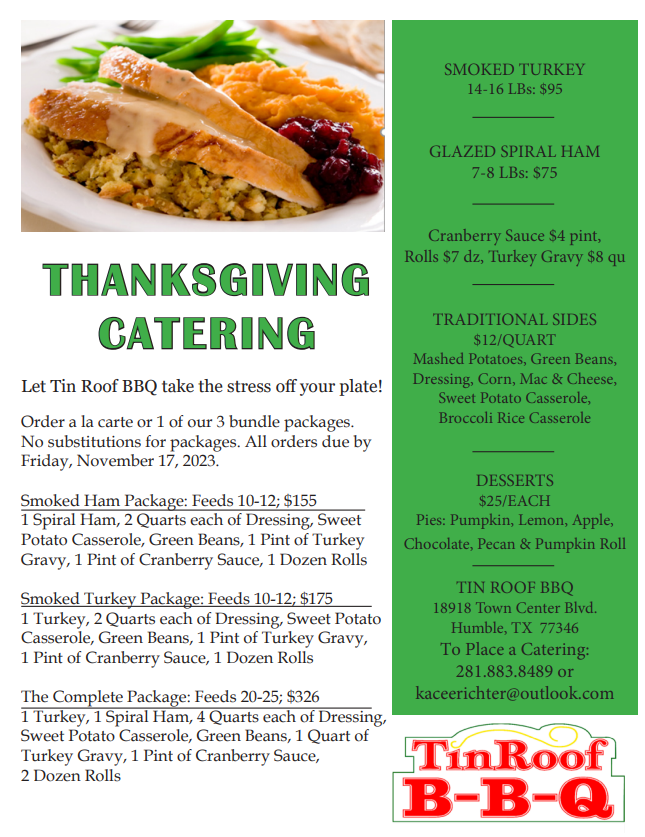 Thanksgiving Meal — Tin Roof BBQ