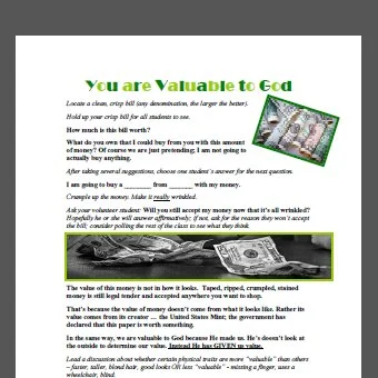 You are Valuable to God — Experience the Bible Creatively