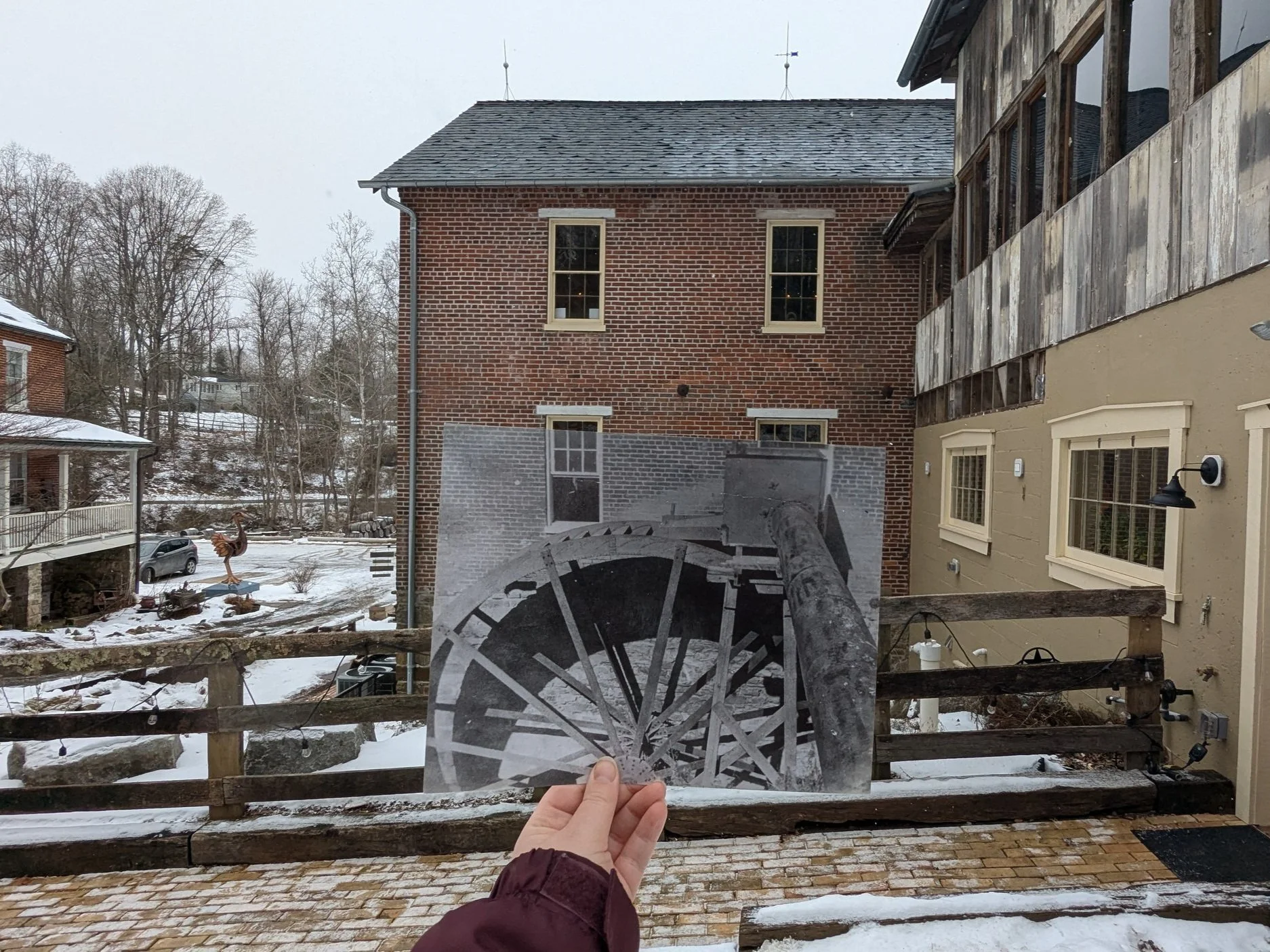 A restoration of the original water wheel for Manor Mill. — Manor Mill