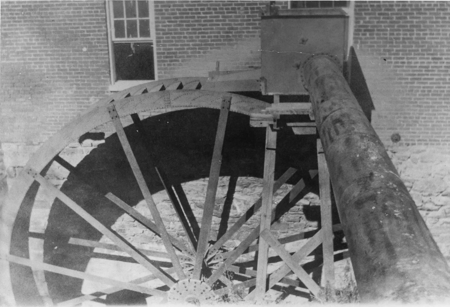 A restoration of the original water wheel for Manor Mill. — Manor Mill