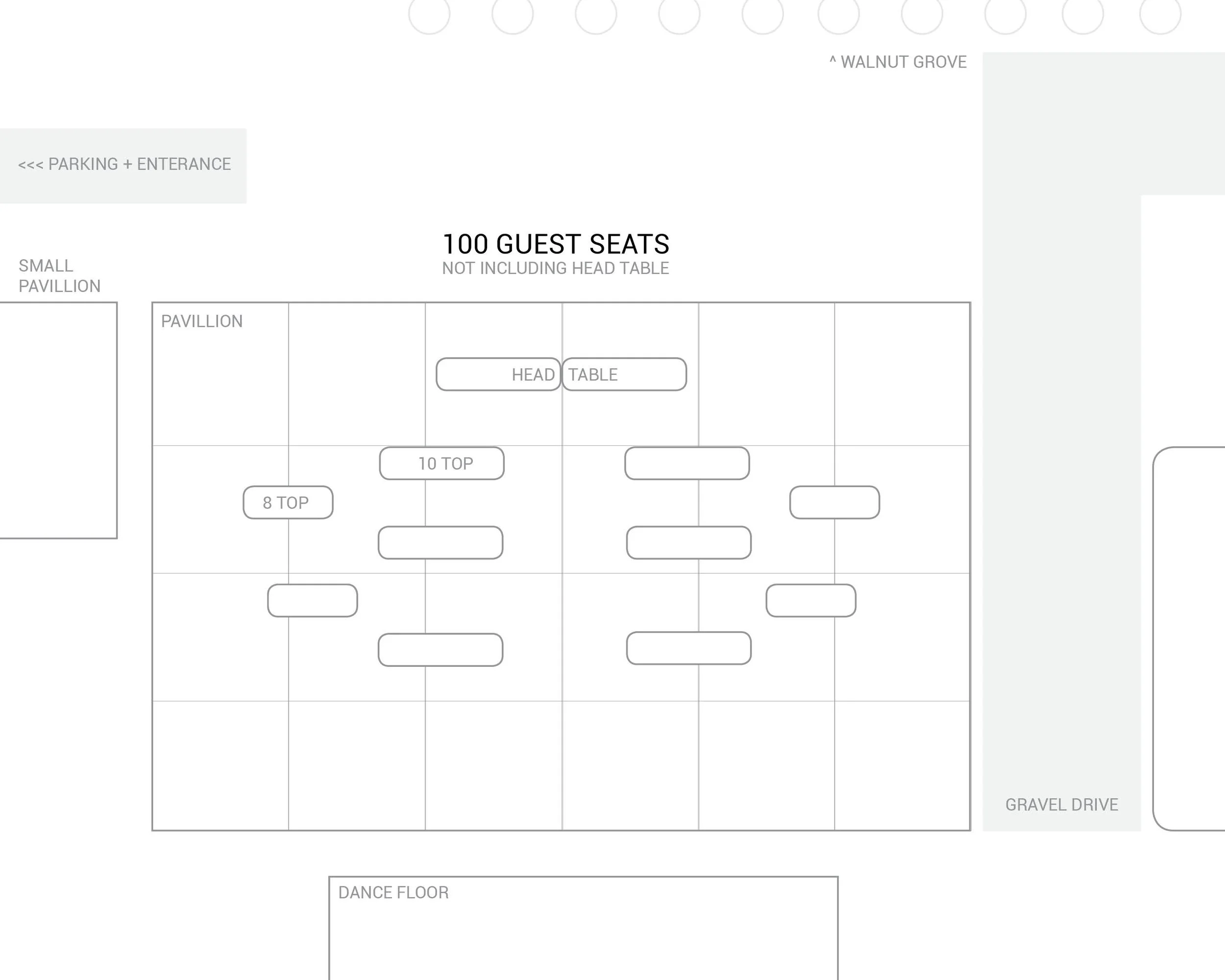 Seating Arrangements — Lost Hill Lake
