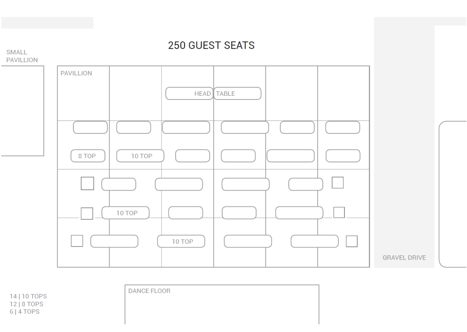 Seating Arrangements — Lost Hill Lake