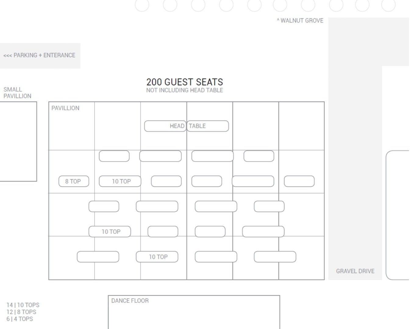 Seating Arrangements — Lost Hill Lake