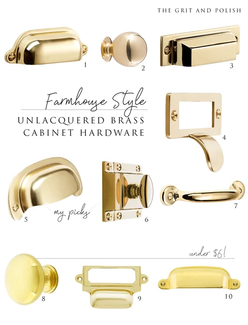 Farmhouse Kitchen // Picking our Unlacquered Brass Hardware — The Grit ...