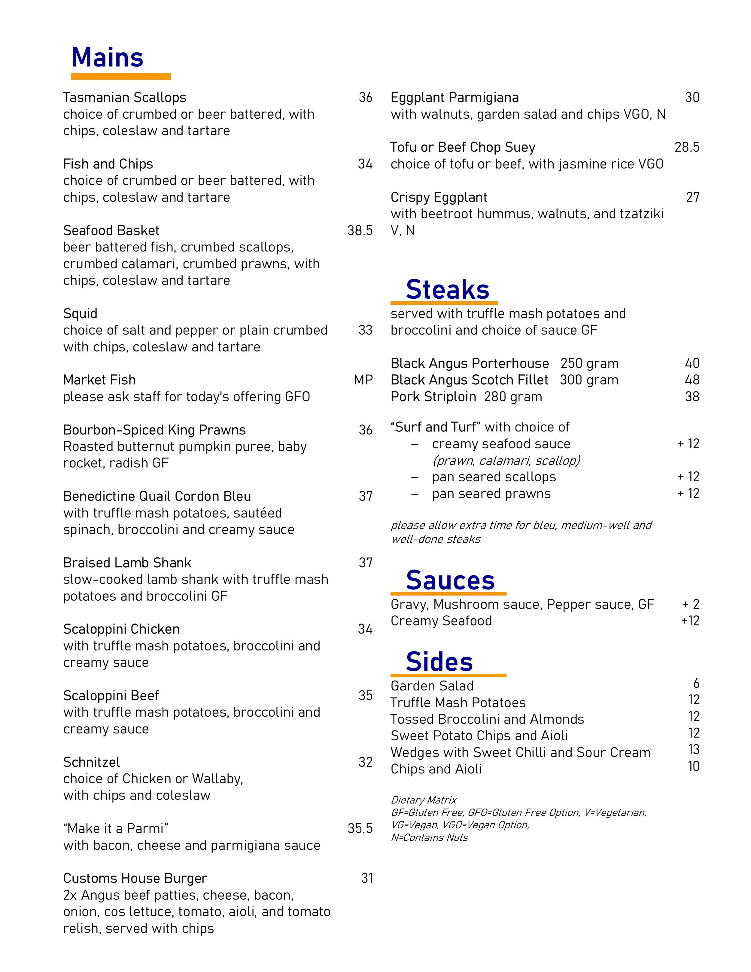 Restaurant — Customs House Hotel Hobart