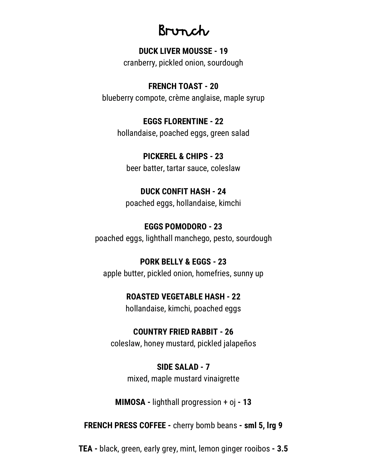 Today's Menu — Stella's Eatery
