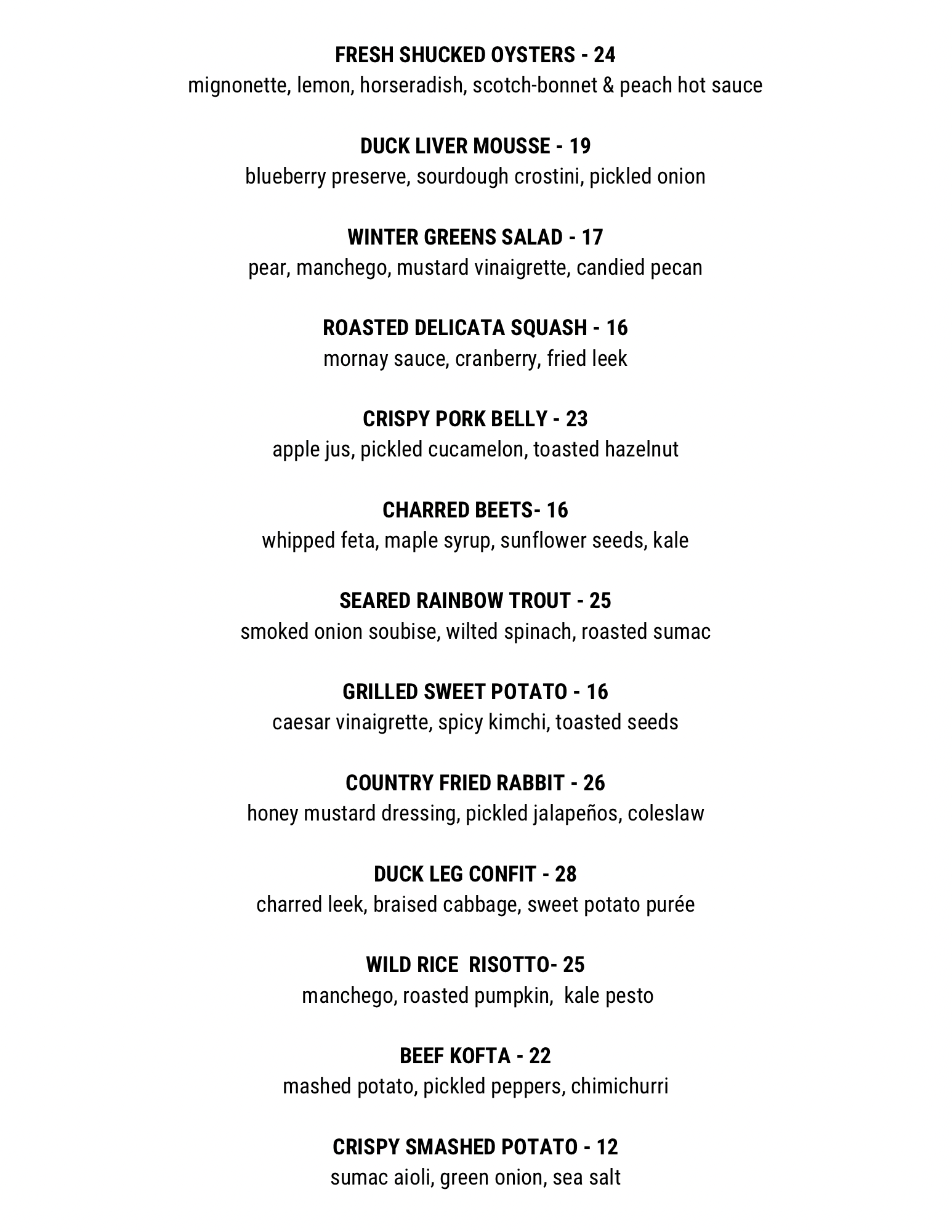 Today's Menu — Stella's Eatery