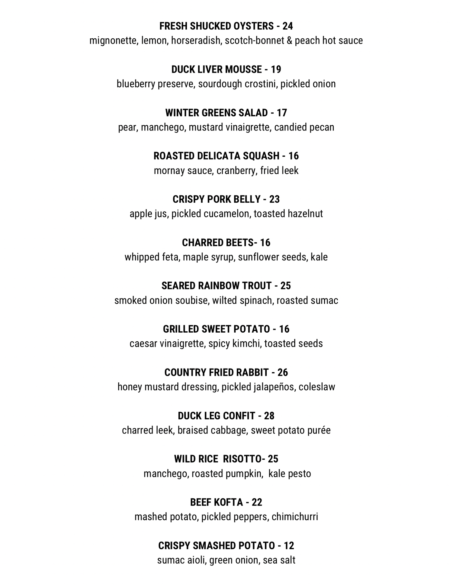 Today's Menu — Stella's Eatery