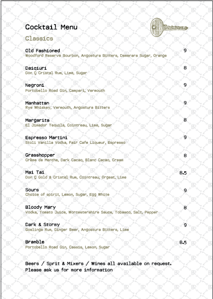 Menu — Broken and Repaired