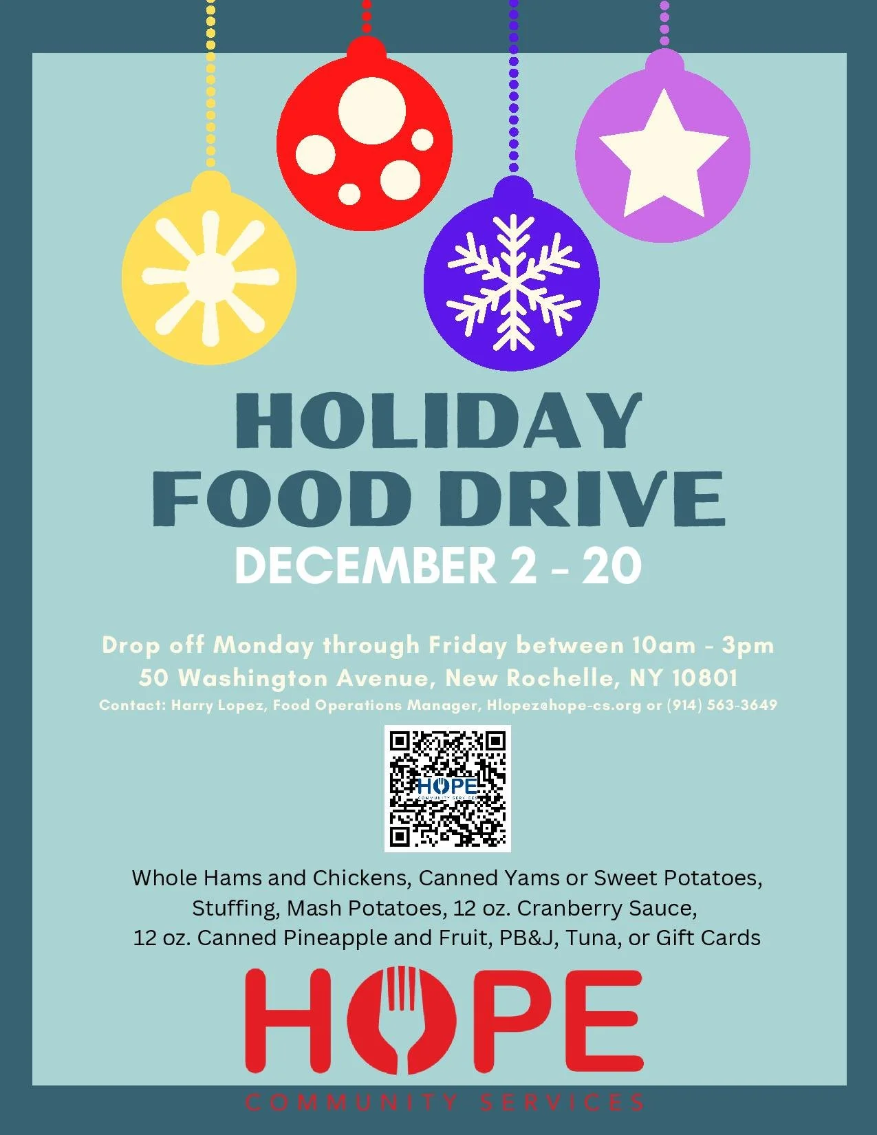 HOPE Community Services: Holiday Food Drive — Westchester Continuum of ...