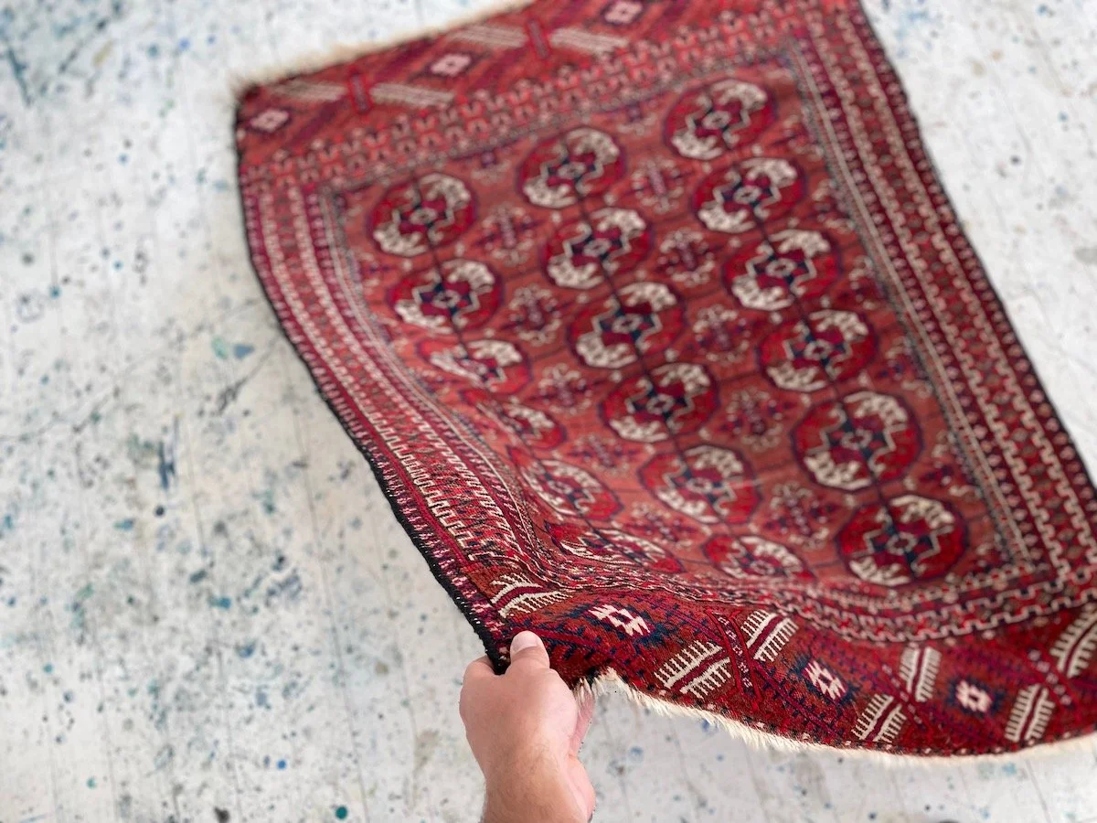 Semi-Antique Turkmen Rug, 3x4 — Weft & Wool