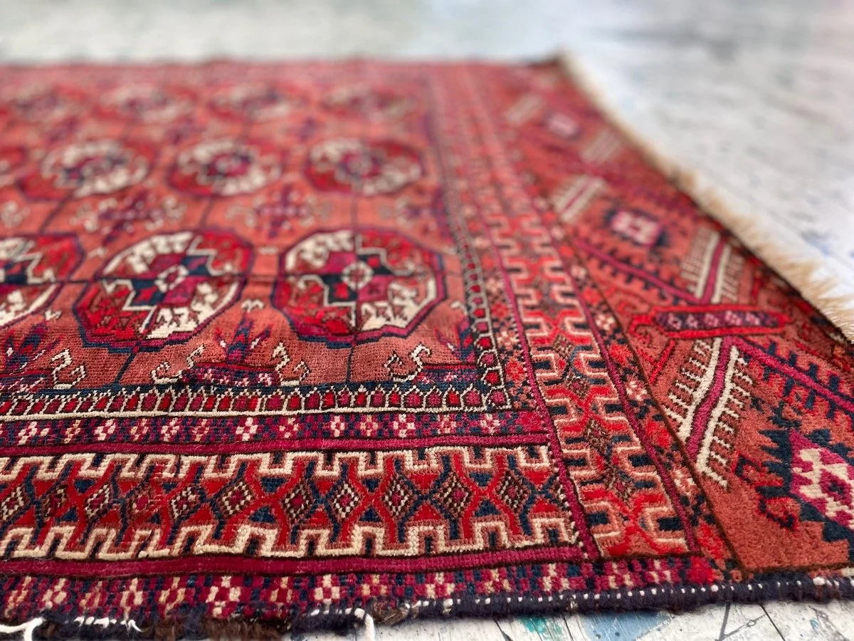 Semi-Antique Turkmen Rug, 3x4 — Weft & Wool