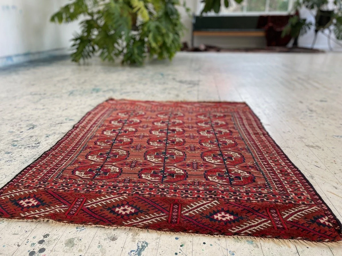 Semi-Antique Turkmen Rug, 3x4 — Weft & Wool