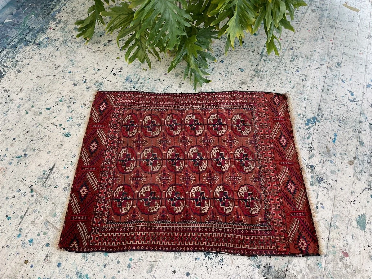 Semi-Antique Turkmen Rug, 3x4 — Weft & Wool