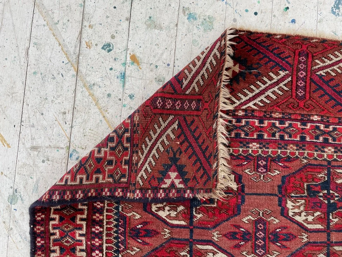 Semi-Antique Turkmen Rug, 3x4 — Weft & Wool