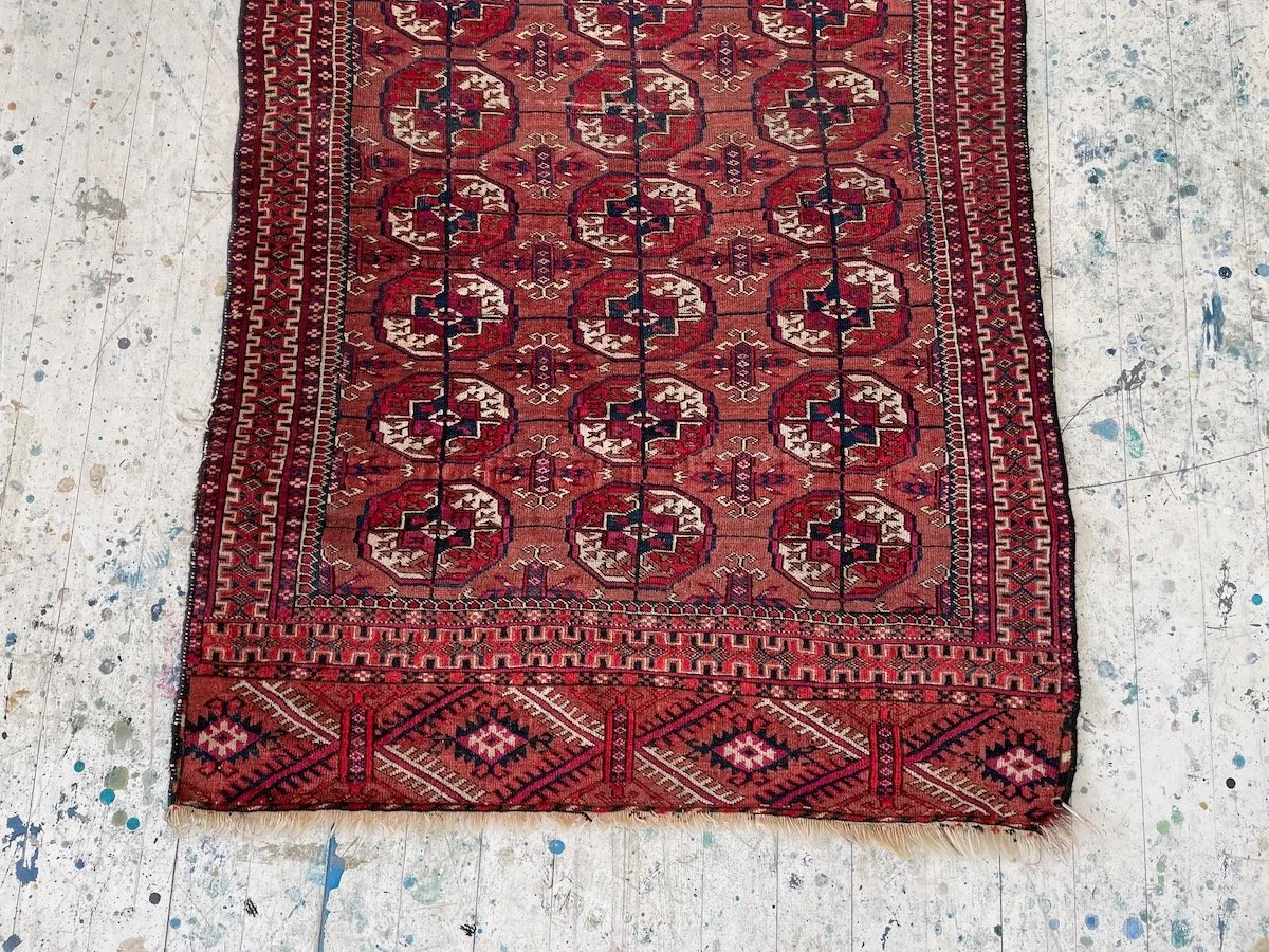 Semi-Antique Turkmen Rug, 3x4 — Weft & Wool