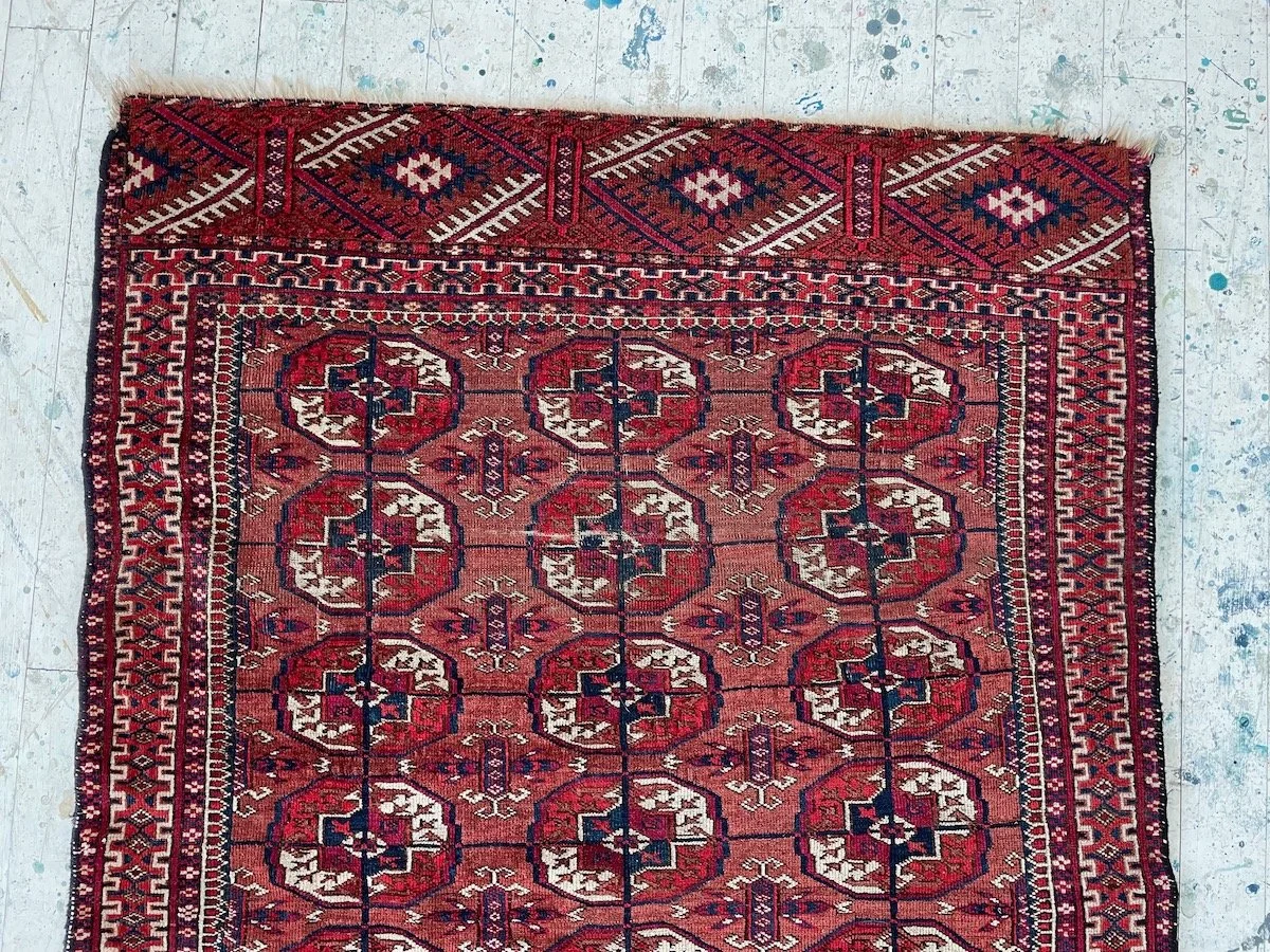 Semi-Antique Turkmen Rug, 3x4 — Weft & Wool