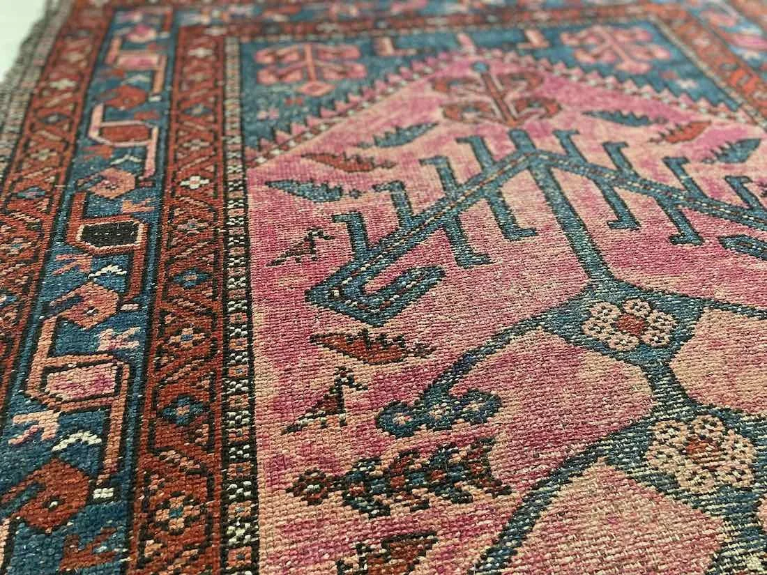 Antique Pink Hamedan Persian runner, 3x6 — Weft & Wool