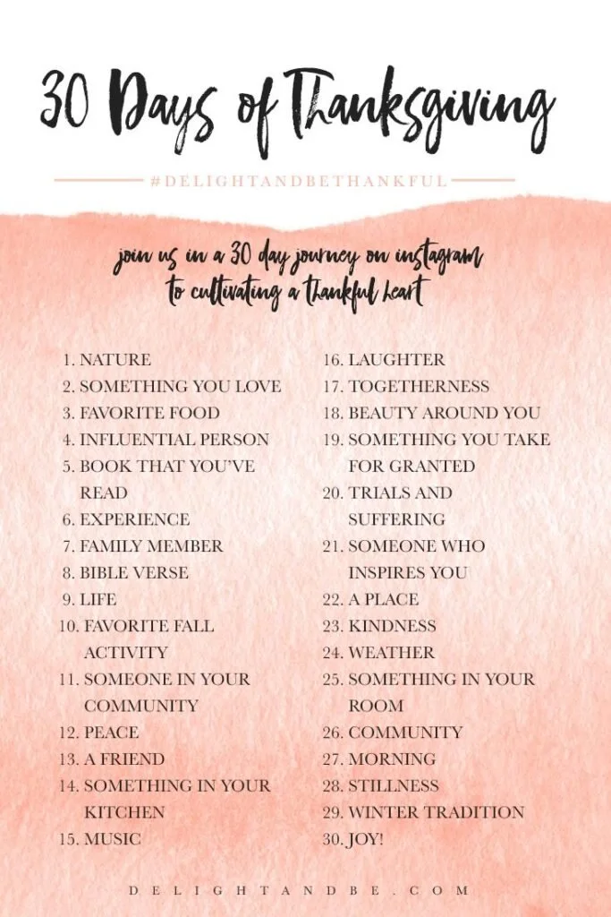 30 Days of Thanksgiving Challenge — The Courageous & Kind Project