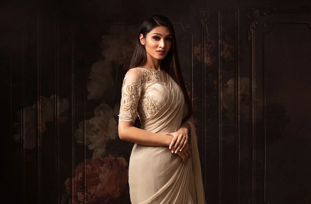 How to carry trending pearl work Saree