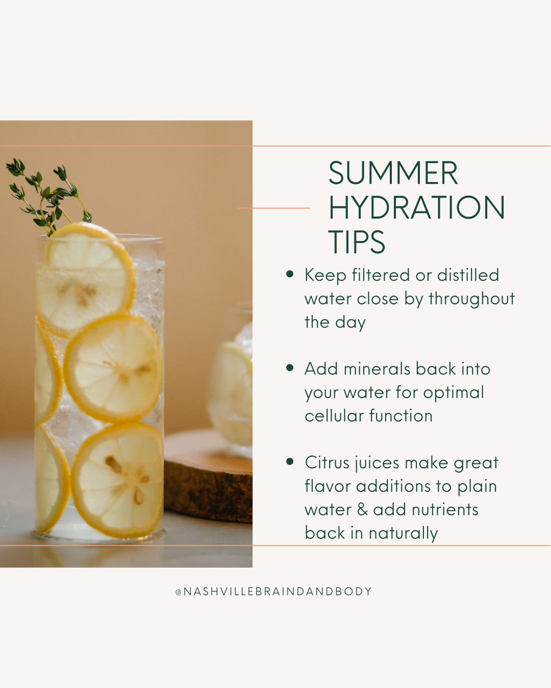 It's getting hot out there! Summer hydration tips — NASHVILLE BRAIN AND BODY