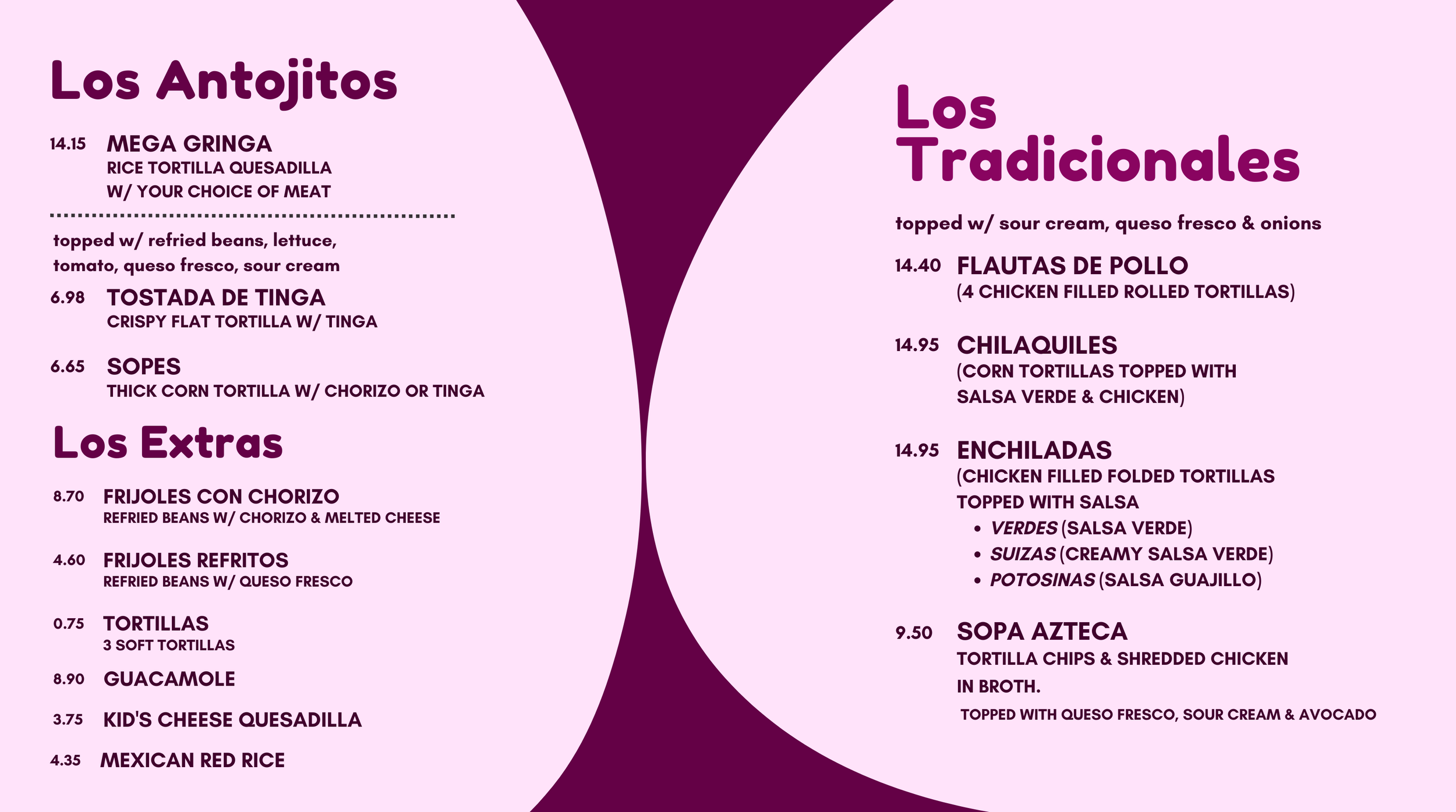 MENU — Mestizo