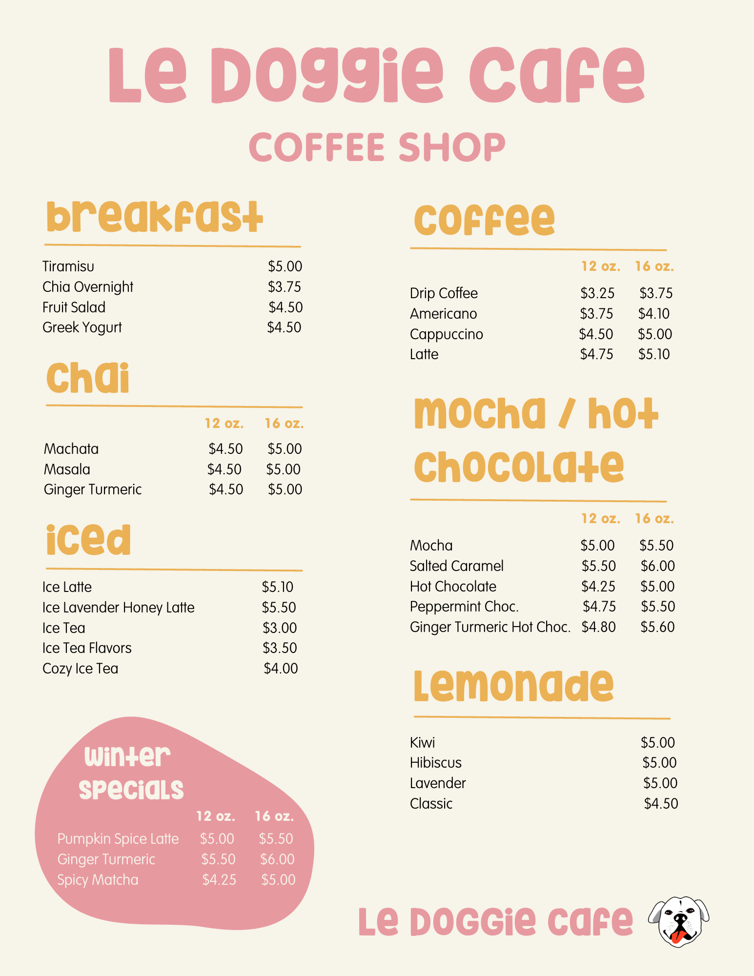 CAFE — LE DOGGIE COOL