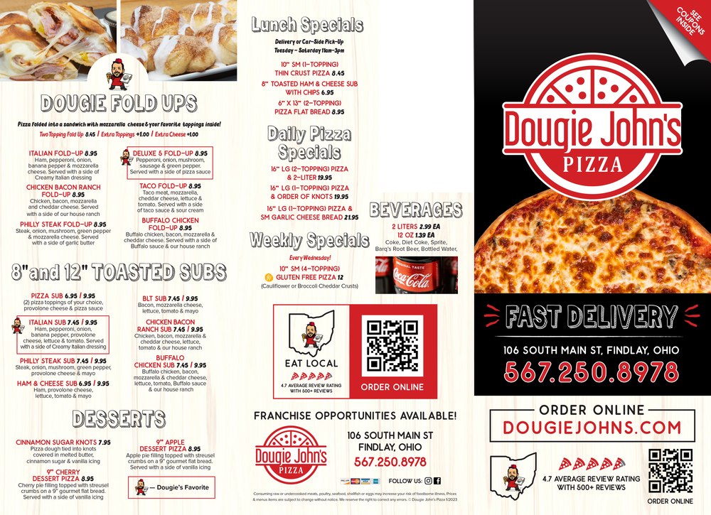 Menu — DOUGIE'S PIZZA CO.
