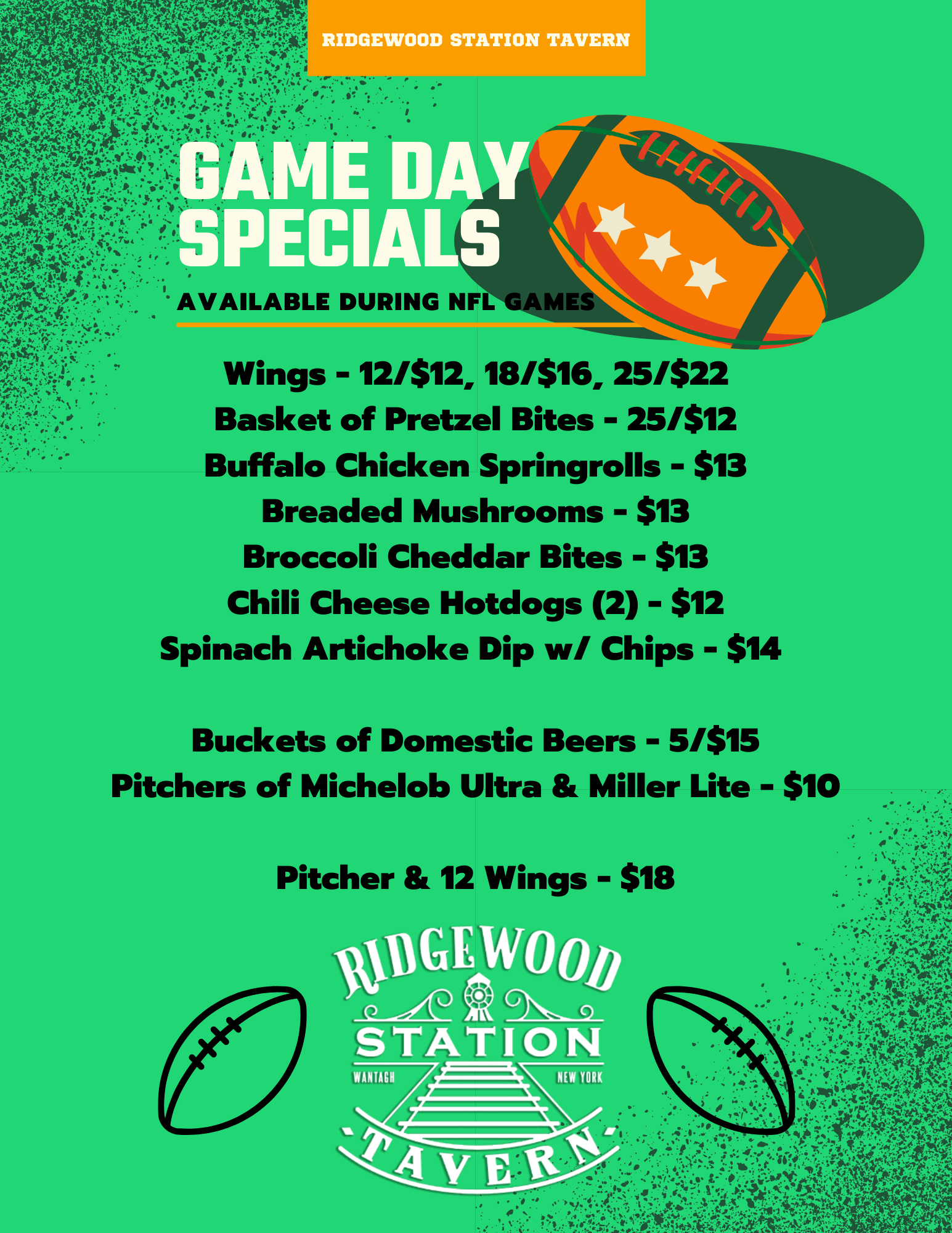 Specials — Ridgewood Station Tavern