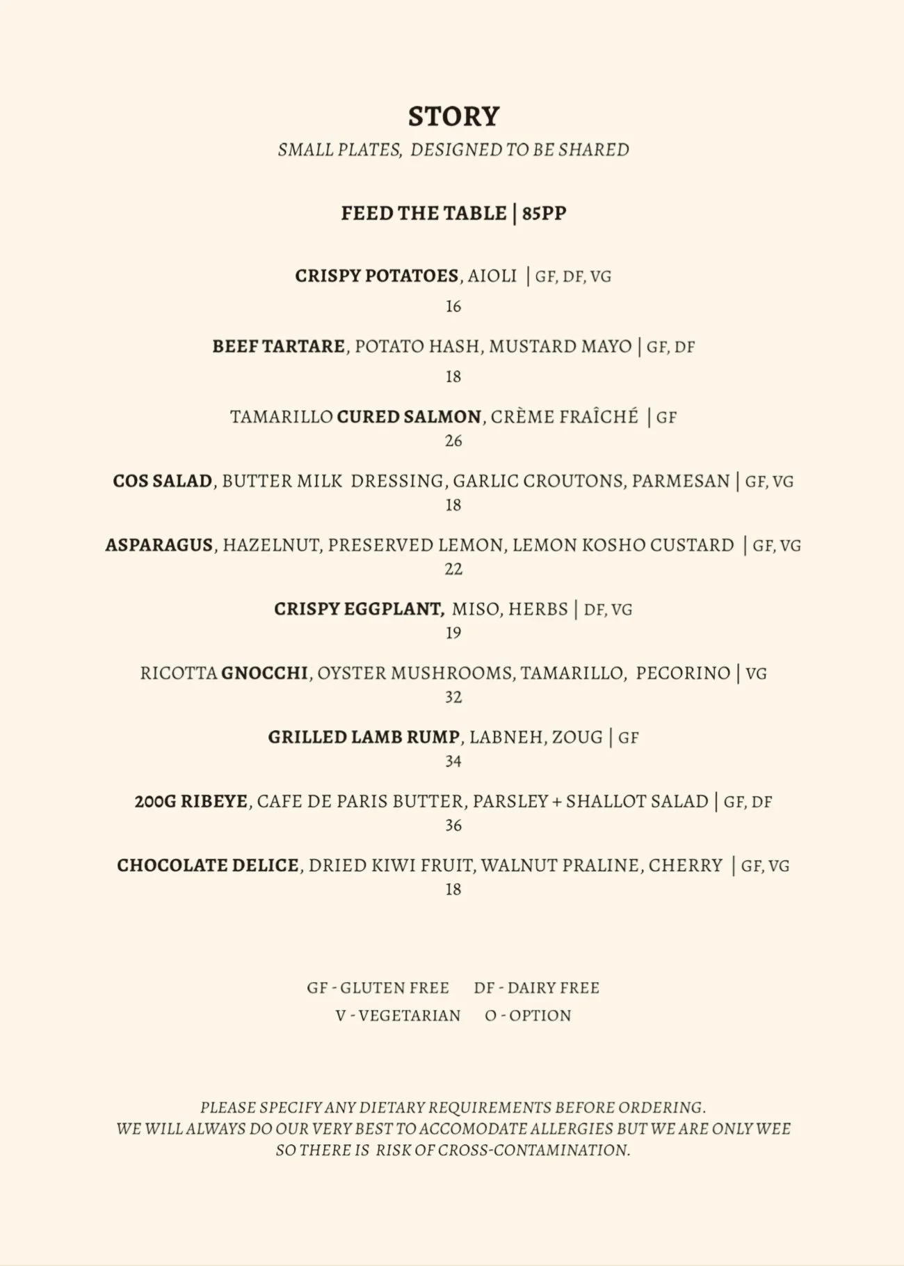 Menu — Story