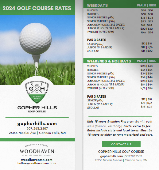 Rates — Gopher Hills Golf Course