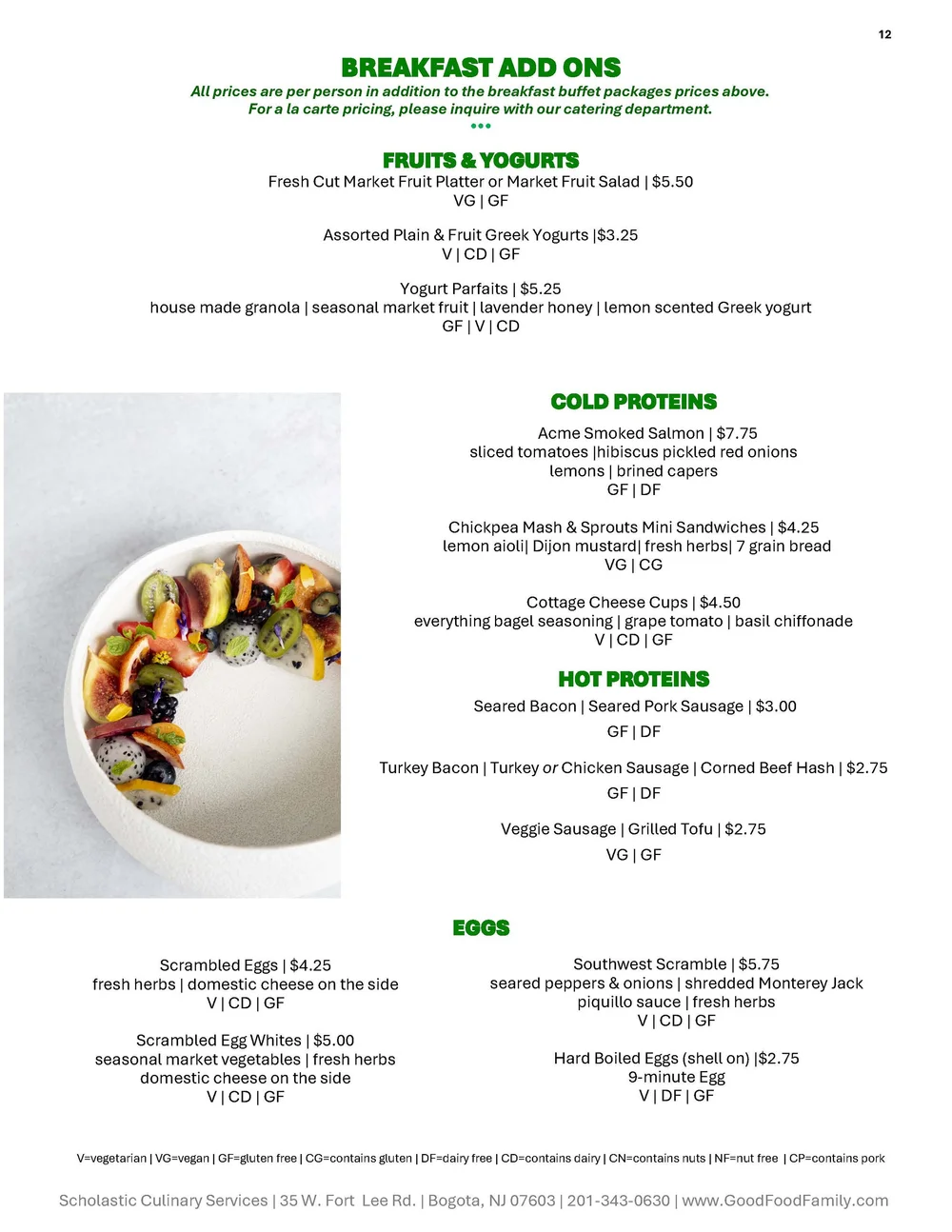 MENUS — Scholastic Culinary Services