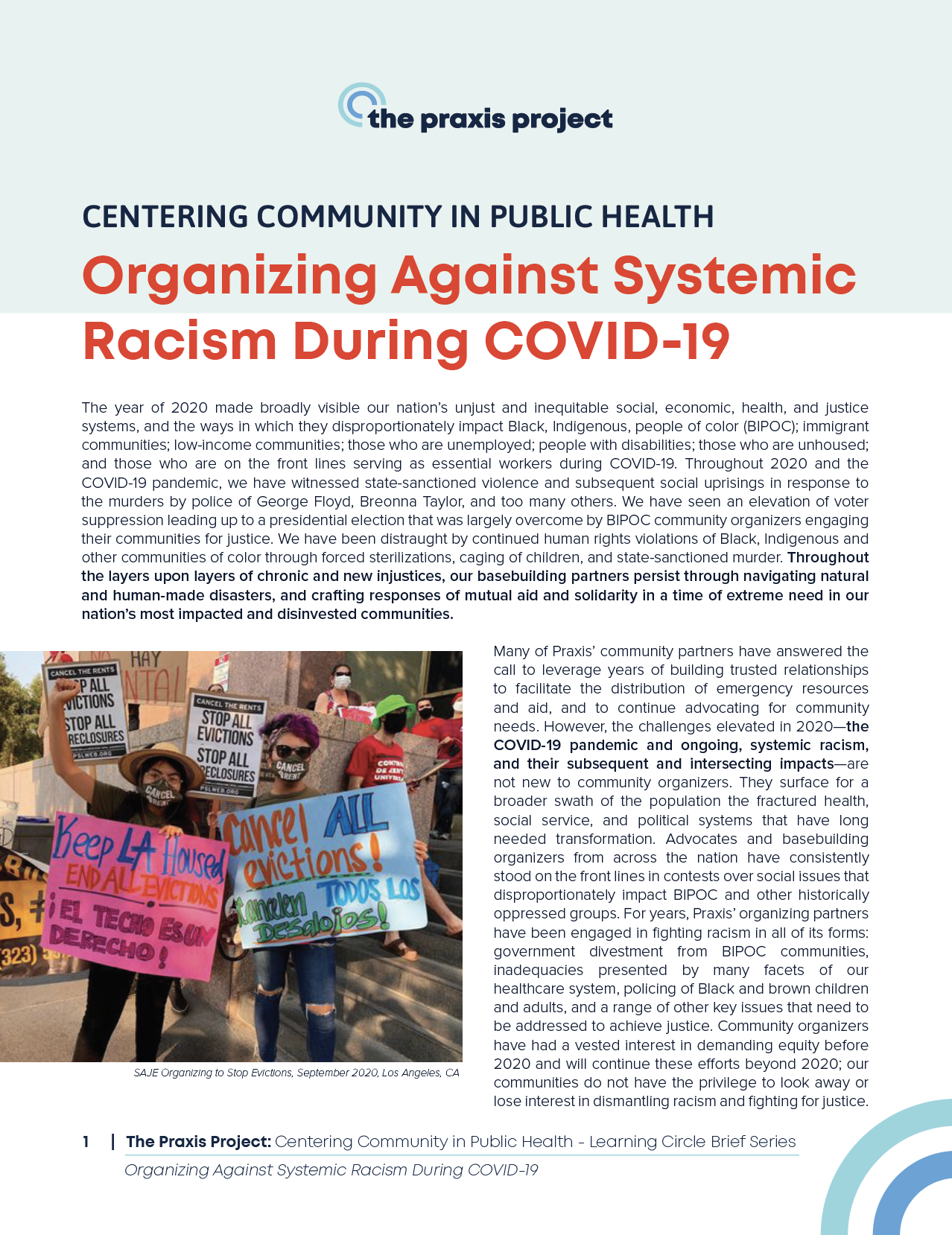 Organizing Against Systemic Racism During COVID-19 — The Praxis Project