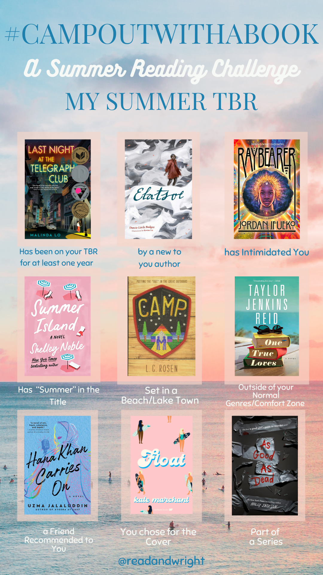My #CampOutWithABook Summer TBR — Read & Wright