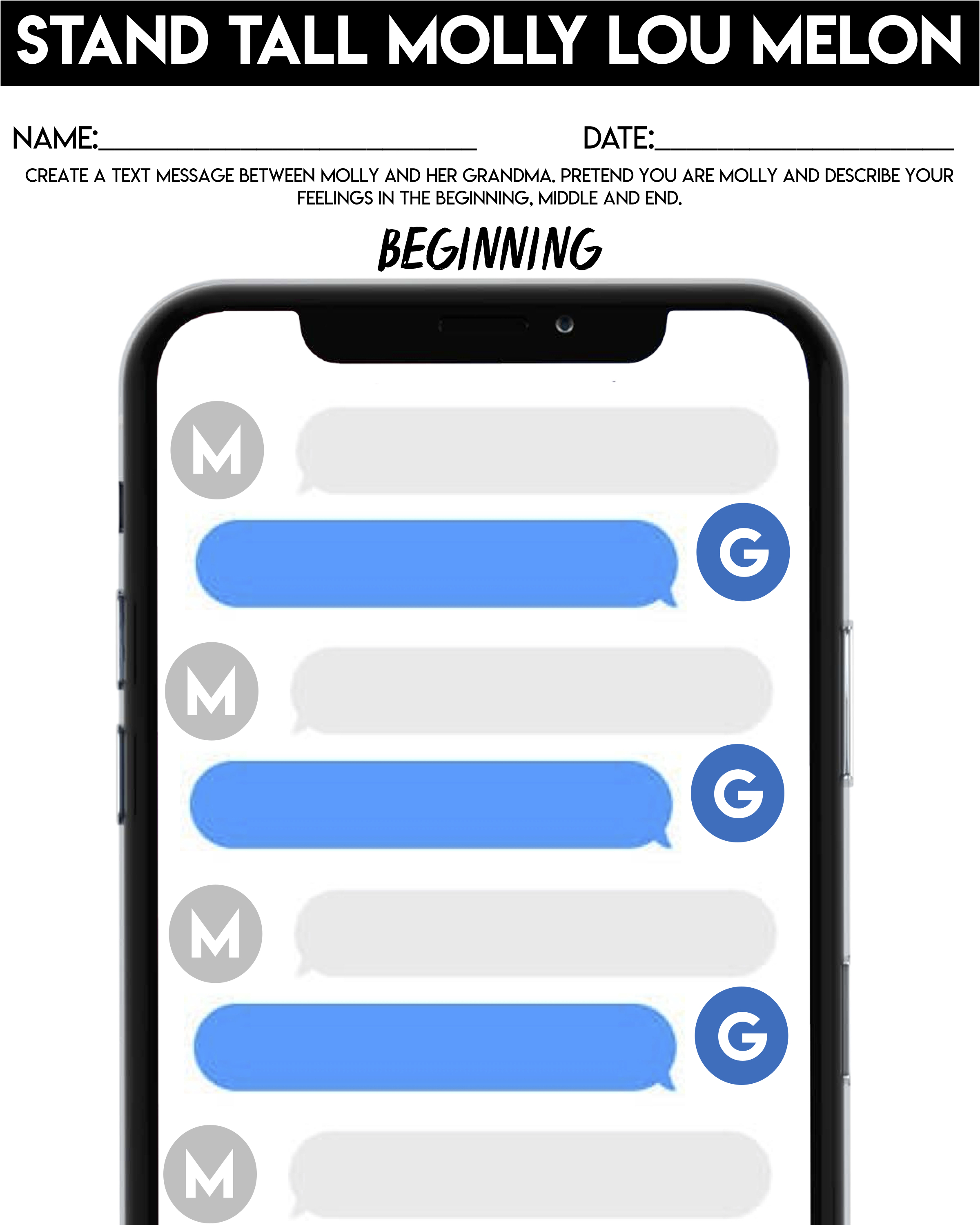 Tracing Character Emotions with Text Messages! — @TheMerrillsEDU