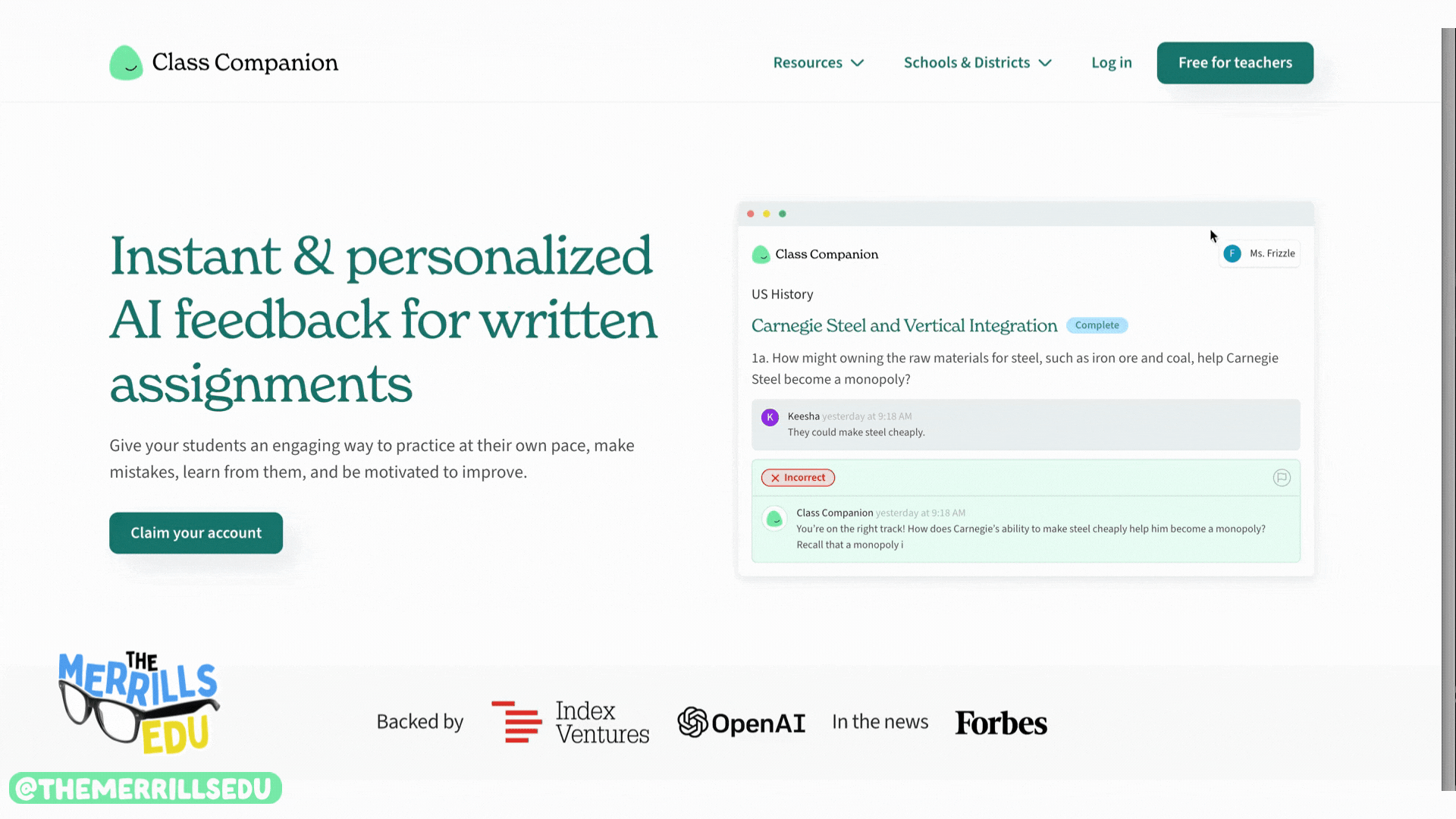 How to Use AI to Automatically Grade Writing Assignments with Class Companion — @TheMerrillsEDU