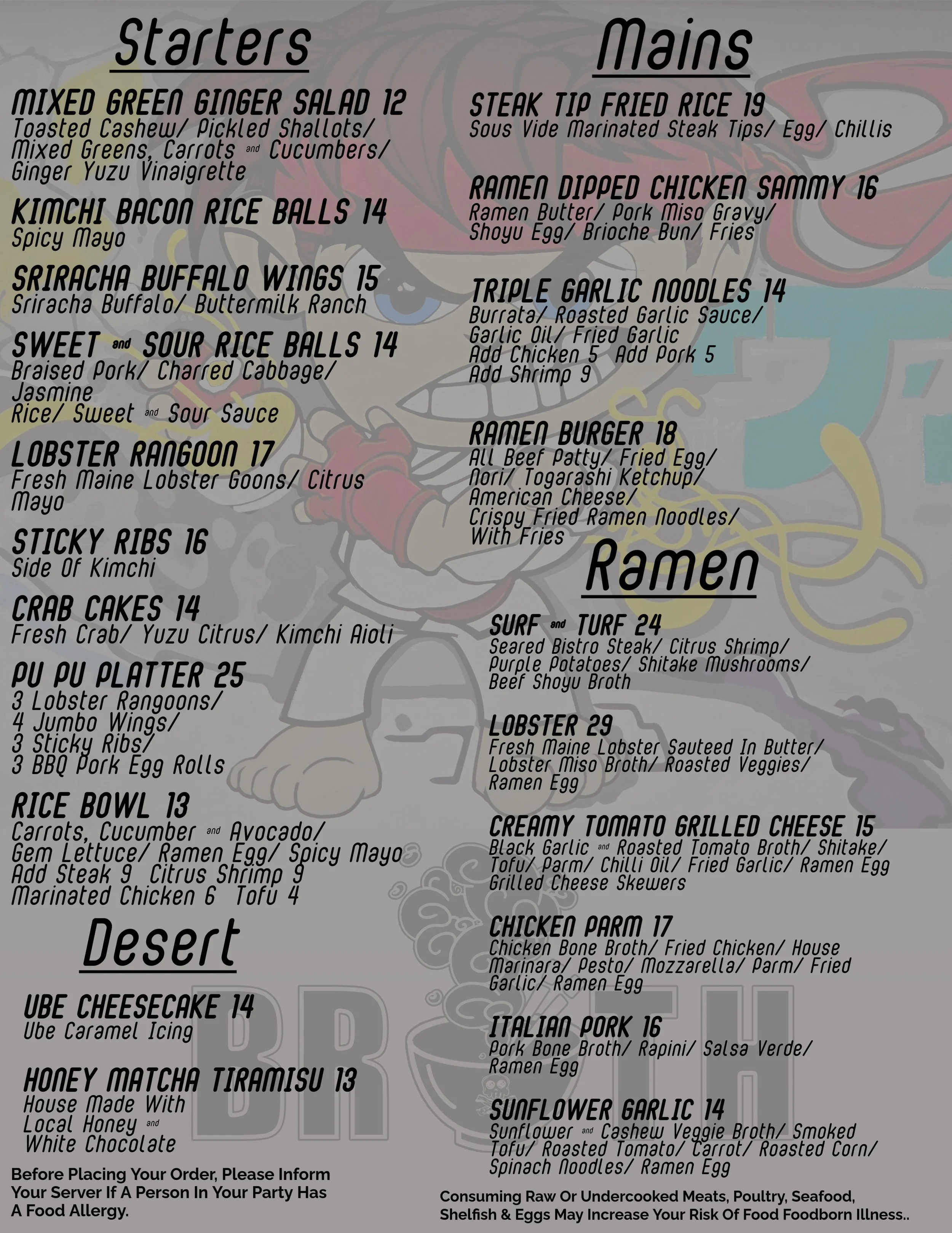 Menu — Broth Ramen Bar