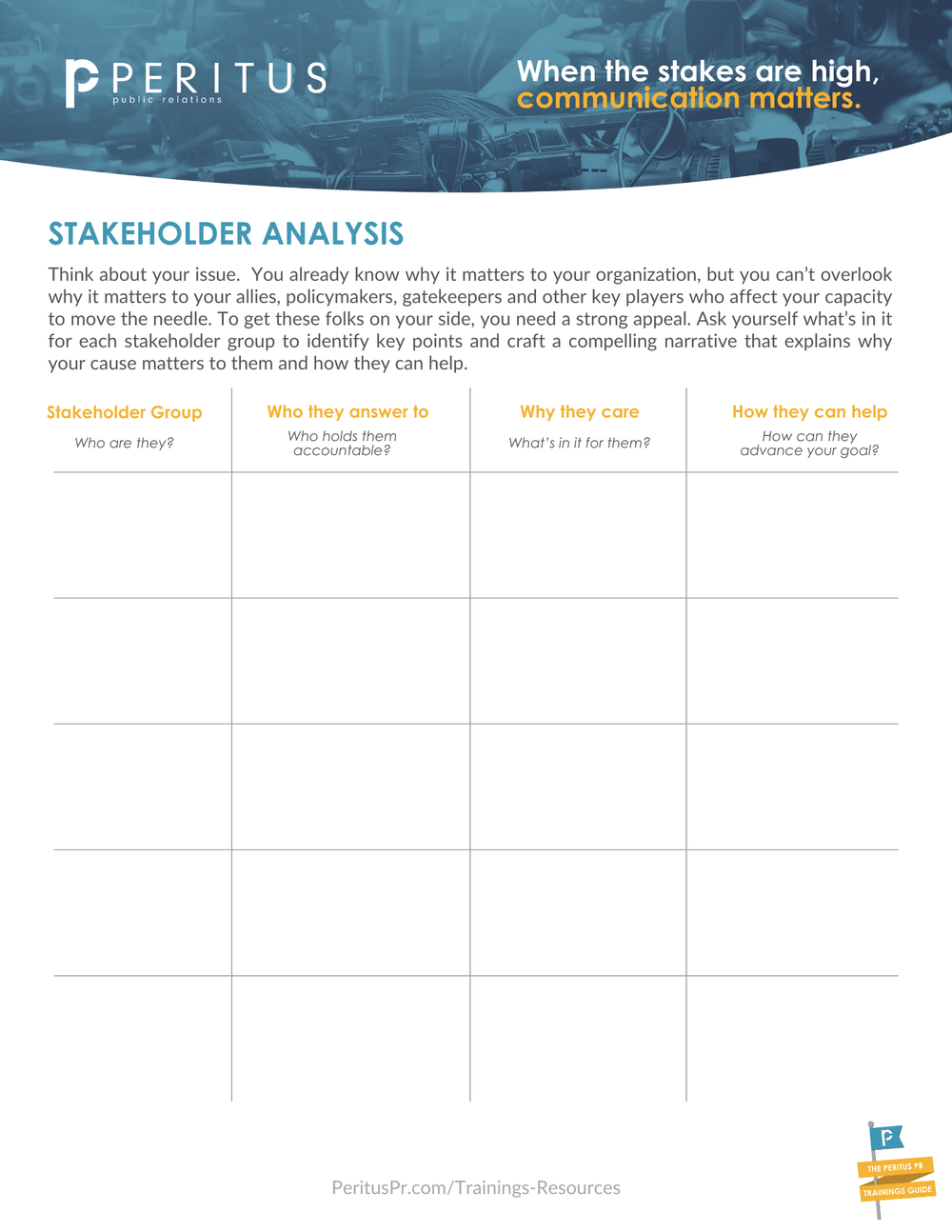 Trainings Resources — Peritus Public Relations