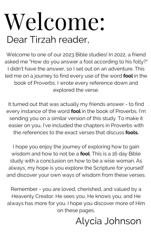 The Study of Fools (A Proverbs Study) Bible Study (ebook) — TIRZAH
