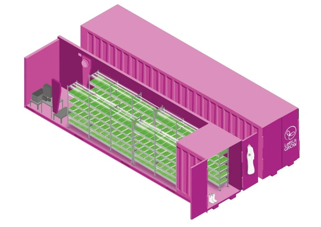 DROP & GROW Aeroponic Container Farm System | LettUs Grow