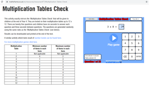 Times tables practise — Wyken Croft Primary School