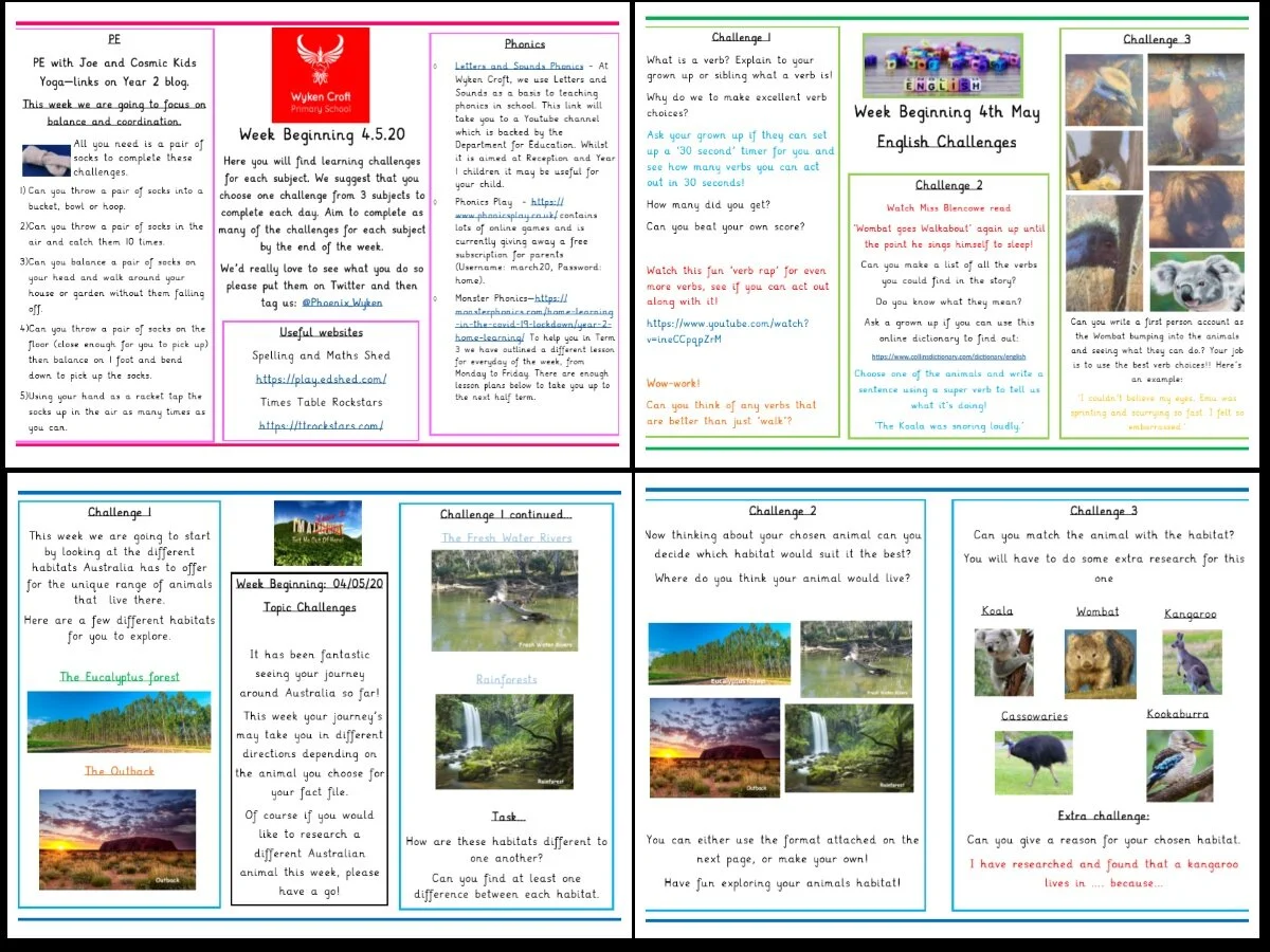Summer 1 - Week 2 - Year 2 - Home Learning — Wyken Croft Primary School
