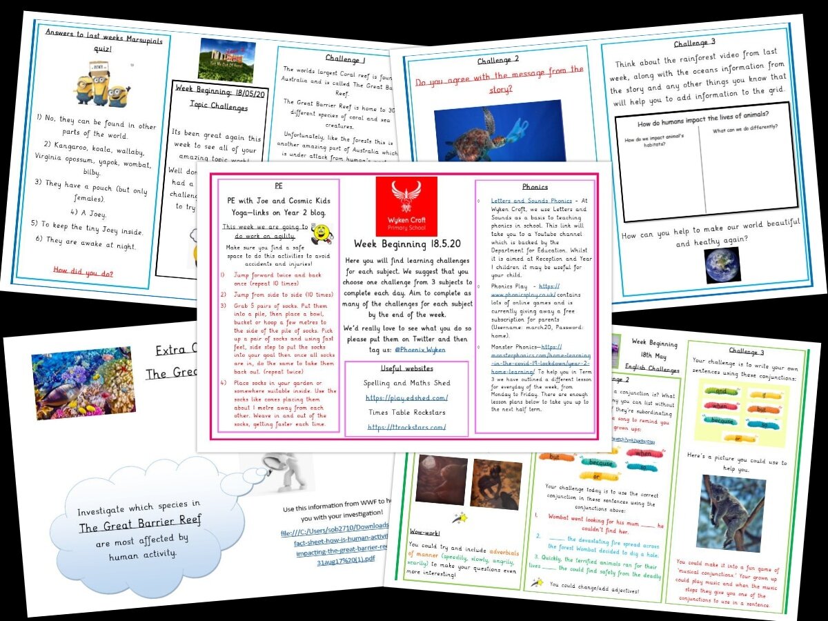 Summer 1 - Week 4 - Year 2 - Home learning — Wyken Croft Primary School