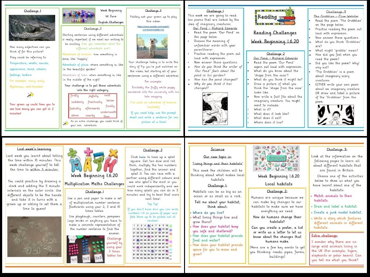 Summer 2 - Week 1 - Year 2 - Home learning — Wyken Croft Primary School