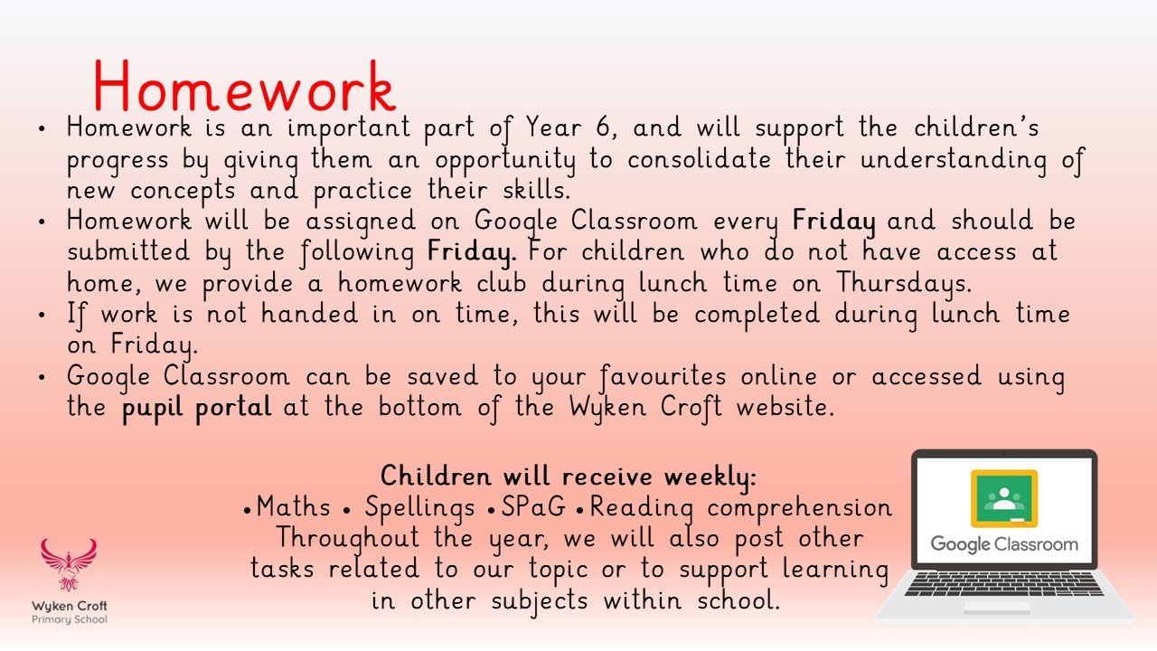 Year Group - Year 6 — Wyken Croft Primary School